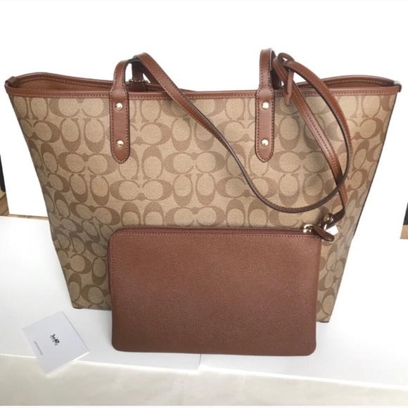 Coach | Bags | Coach Reversible Tote Pouchshoulder Baglarge | Poshmark